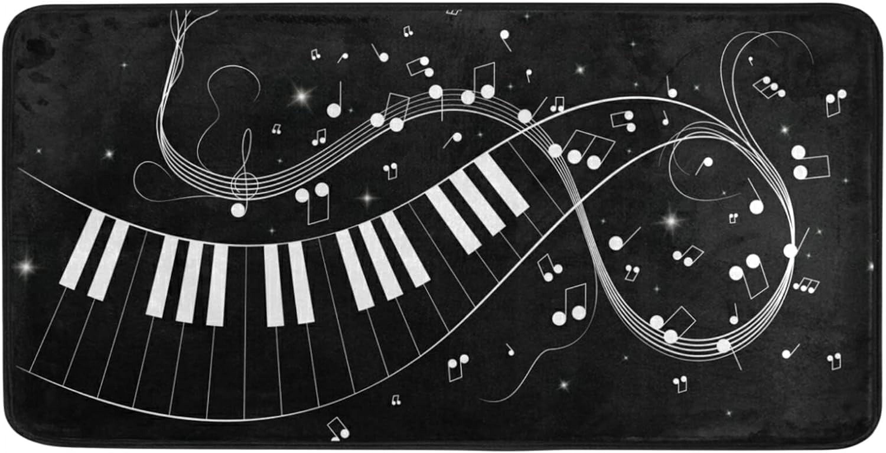 Area Rugs Carpet for Bedroom Floor Kitchen Rugs Piano Notes Black Door ...