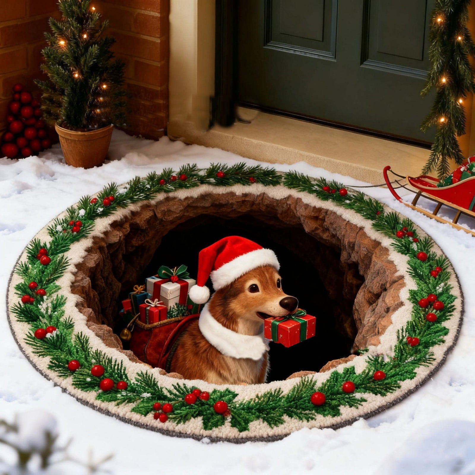 Area Rugs,Christmas 3D Rug – Christmas Optical Rugs Decorative Rug With ...