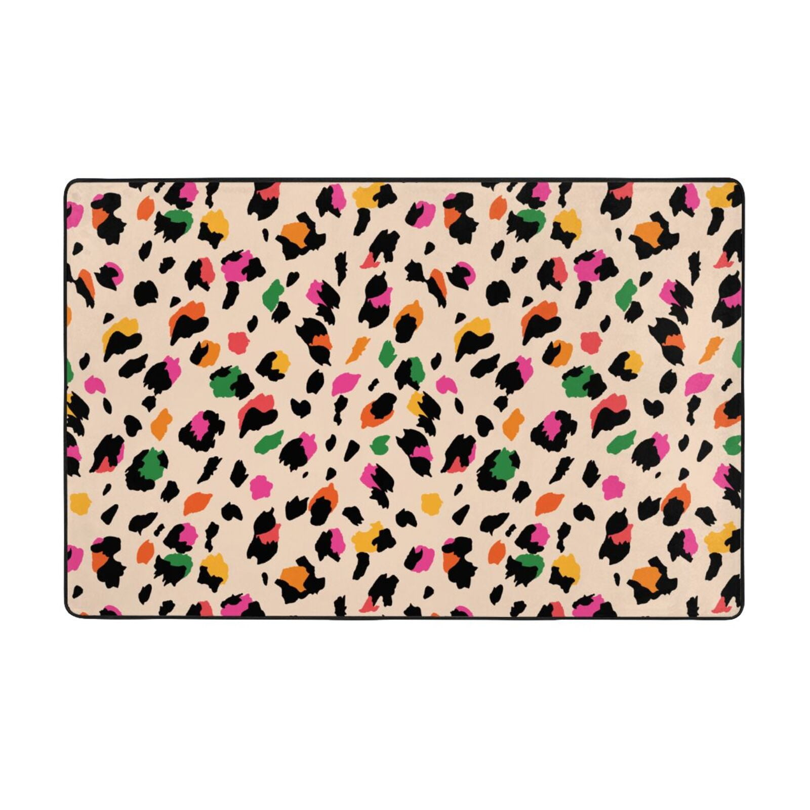Area Rugs For Living Room Decor - Abstract Leopard Print Anti Slip ...