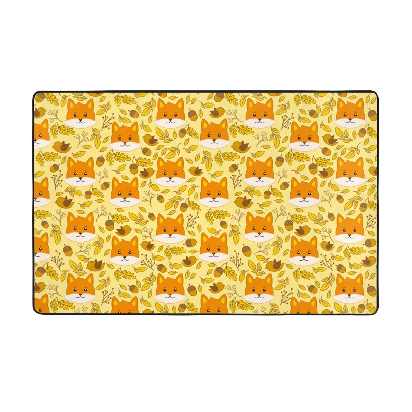 Area Rugs For Living Room Decor - Autumn Cute Corgi Dog Funny Leaves ...