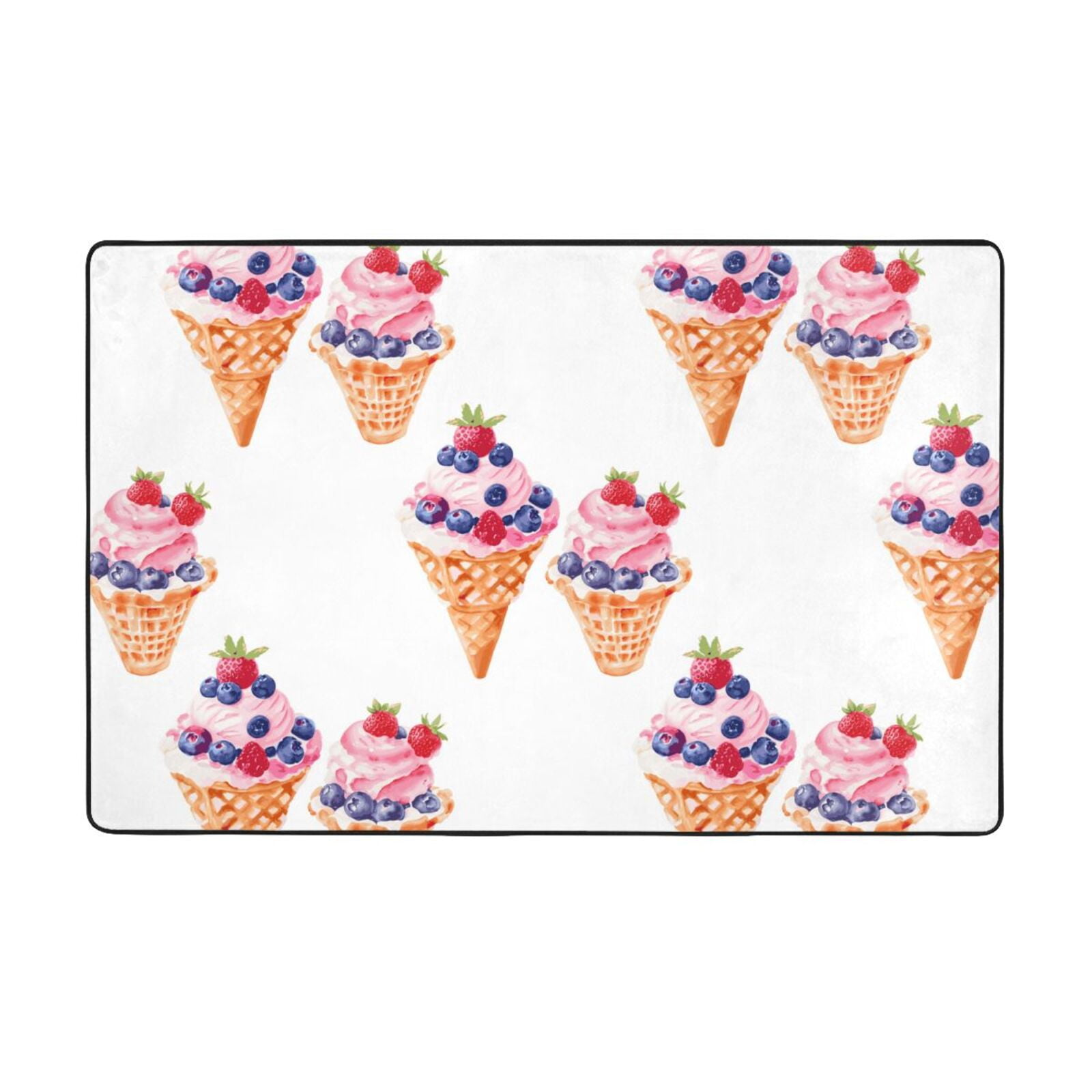 Area Rugs For Living Room Decor - Blueberry Strawberry Ice Cream Anti ...