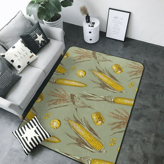 Area Rugs For Living Room Decor - Cartoon Corn and Wheat Soft Anti Slip ...