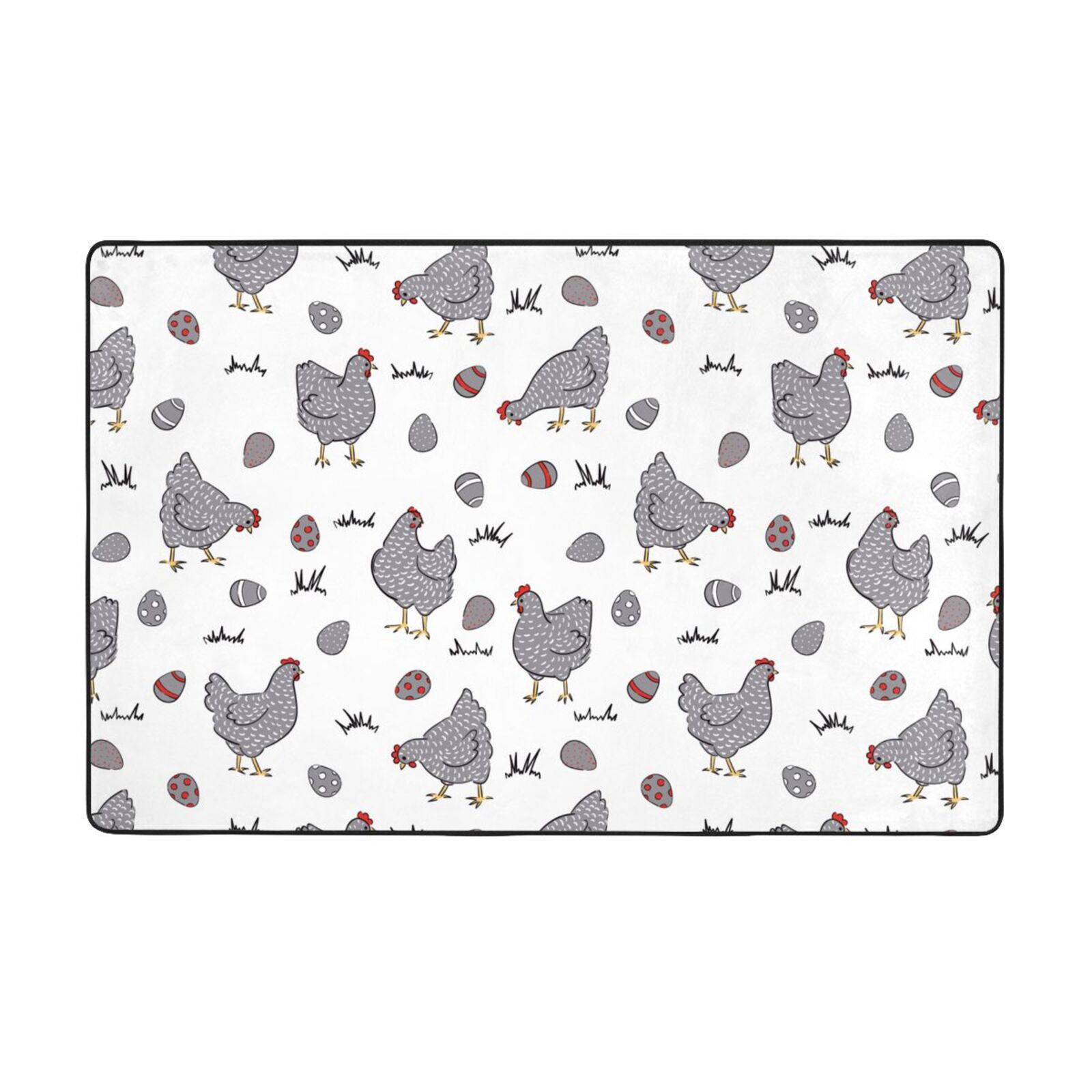 Area Rugs For Living Room Decor - Cartoon Cute Chicken Egg Gray Anti ...