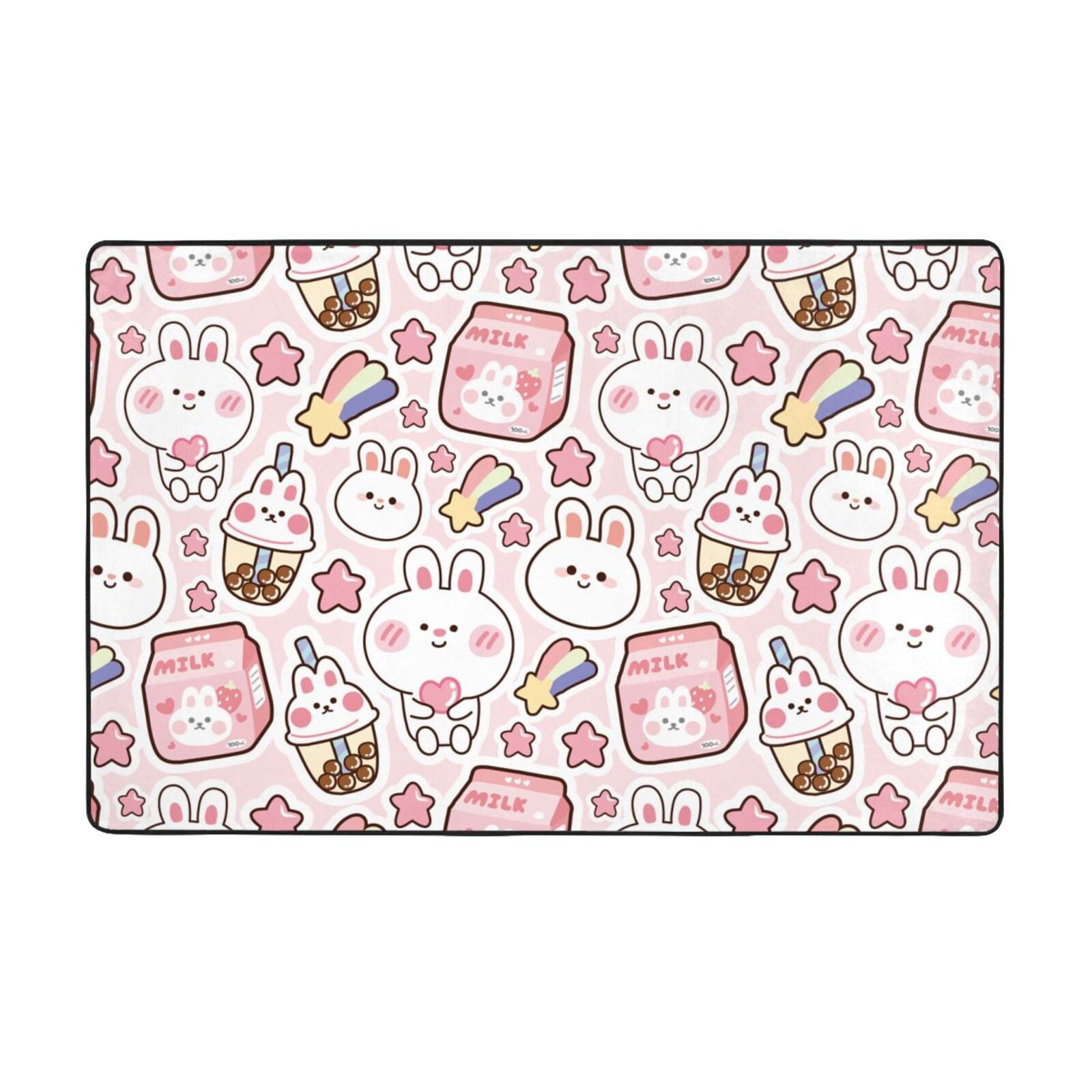 Area Rugs For Living Room Decor - Cartoon Cute Rabbit Milk Star Anti ...