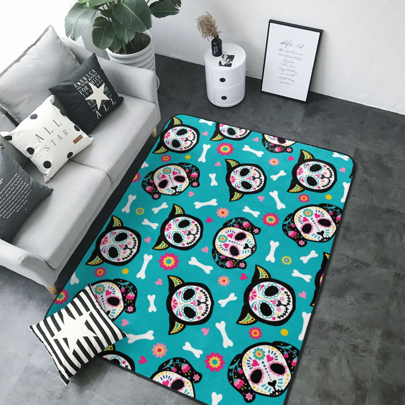 Area Rugs For Living Room Decor - Cartoon Dog And Cat Soft Anti Slip ...