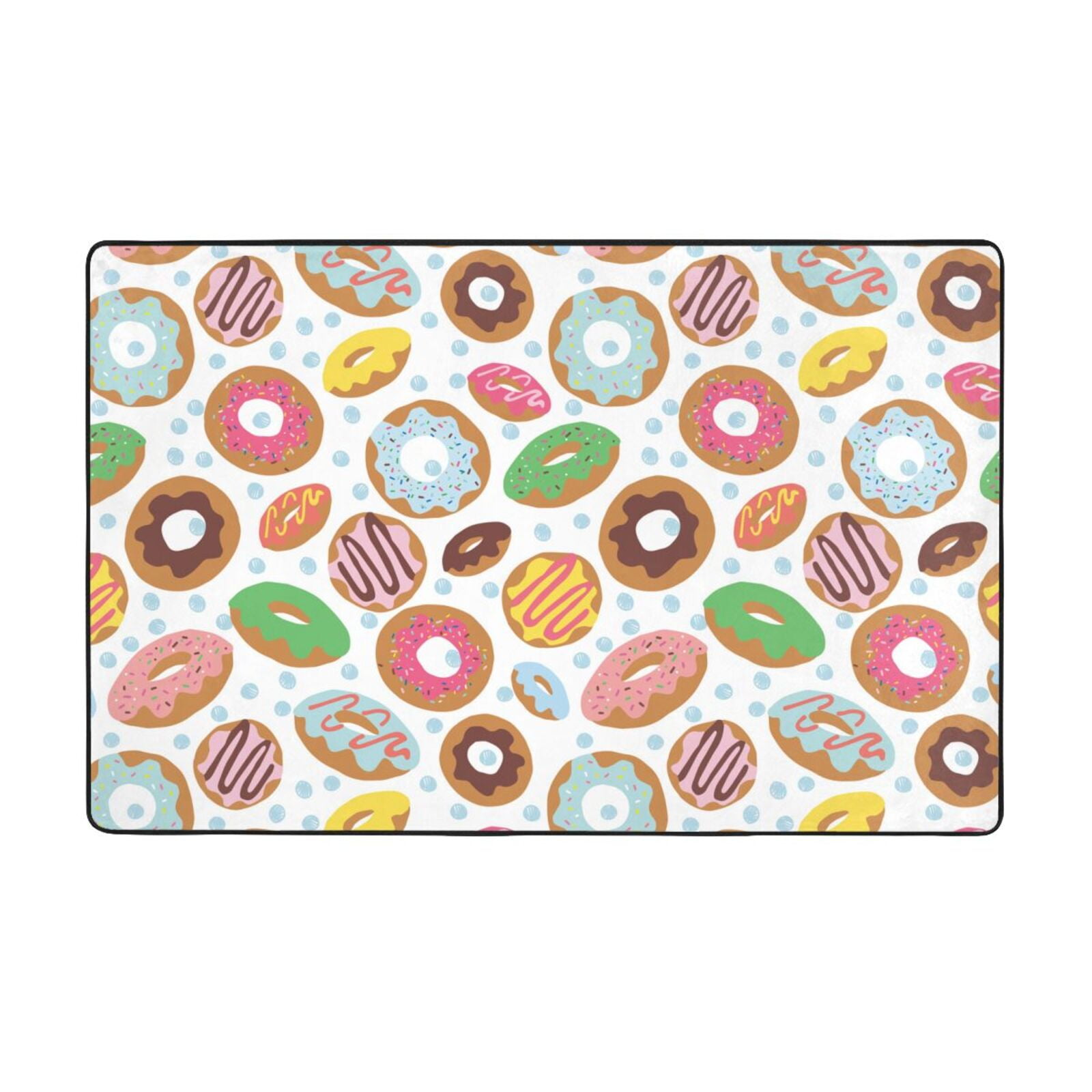 Area Rugs For Living Room Decor - Cartoon Donut Print Cute Anti Slip ...