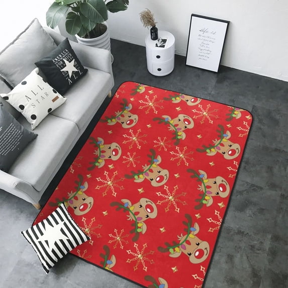 Area Rugs For Living Room Decor - Christmas With Cute Deer Soft Anti ...