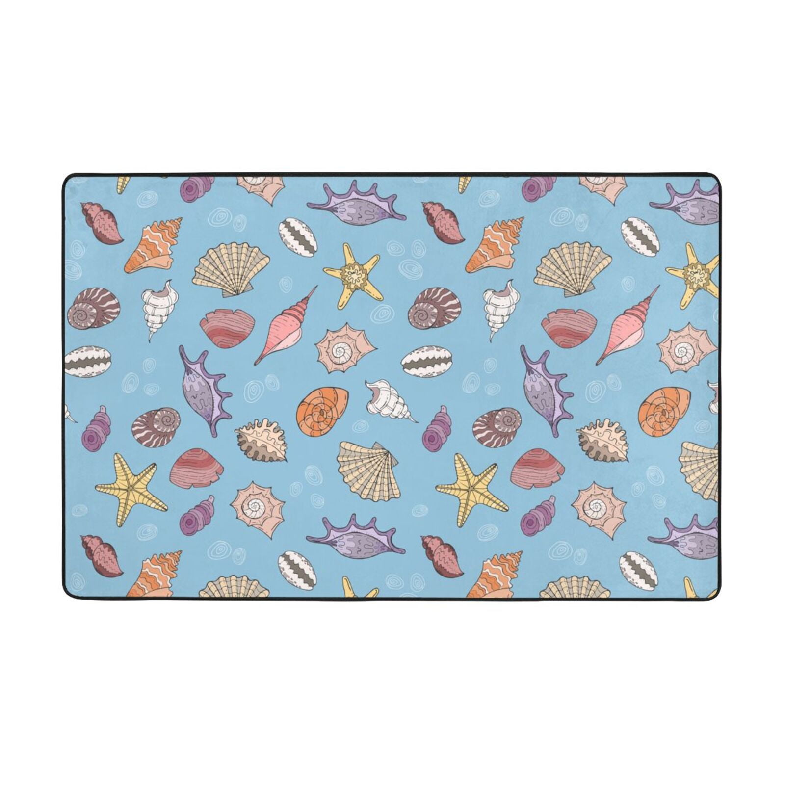 Area Rugs For Living Room Decor - Conch Shells Print No.904 Anti Slip ...