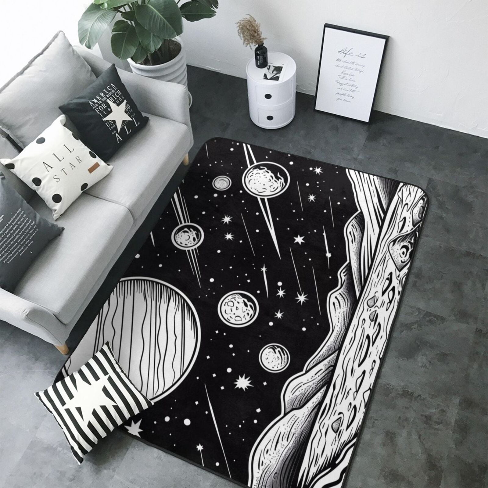 Area Rugs For Living Room Decor - Cosmic Landscape Celestial Art Soft ...