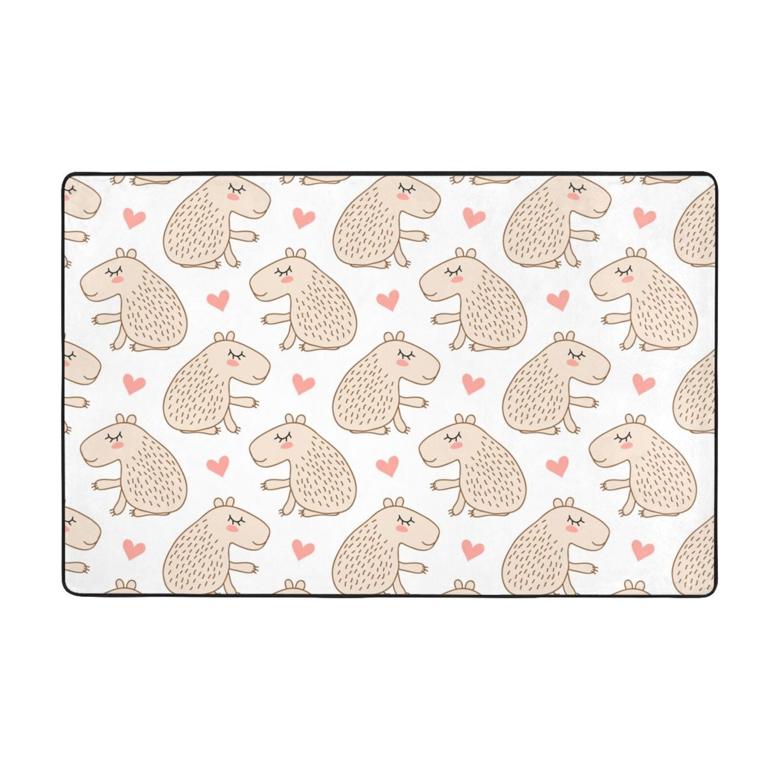 Area Rugs For Living Room Decor - Cute Capybaras Anti Slip Throw ...