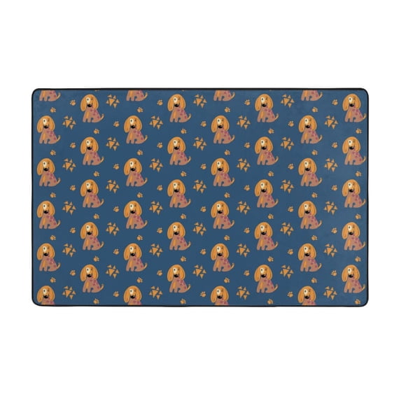 Area Rugs For Living Room Decor - Cute Dog Footprints Anti Slip Throw ...