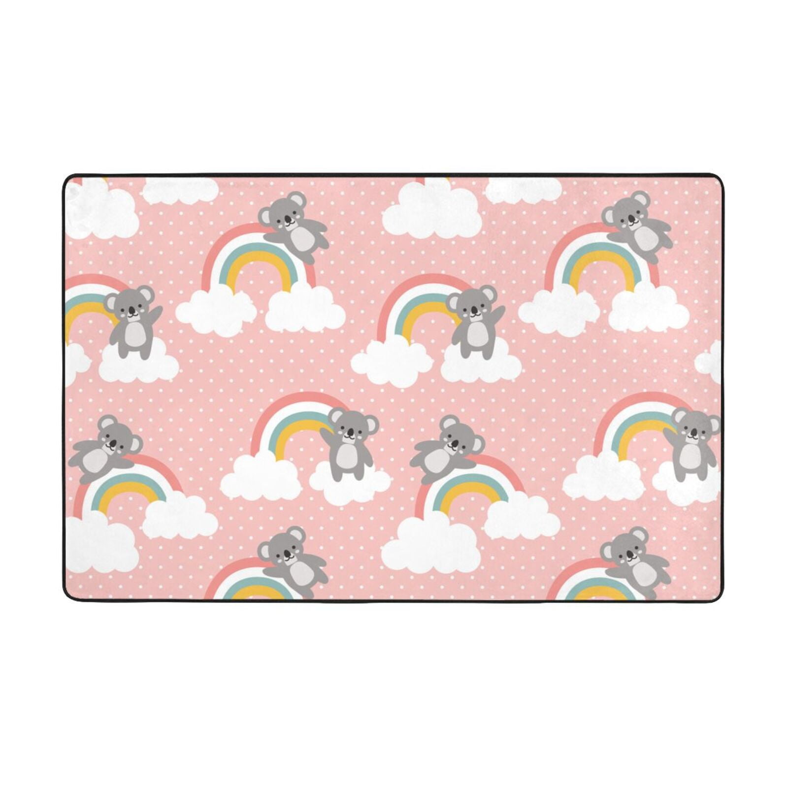 Area Rugs For Living Room Decor - Cute Rainbow Koala Anti Slip Throw ...
