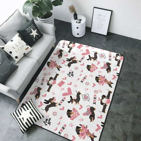 Area Rugs For Living Room Decor - Dachshund Dog Puppy No.1027 Anti Slip ...