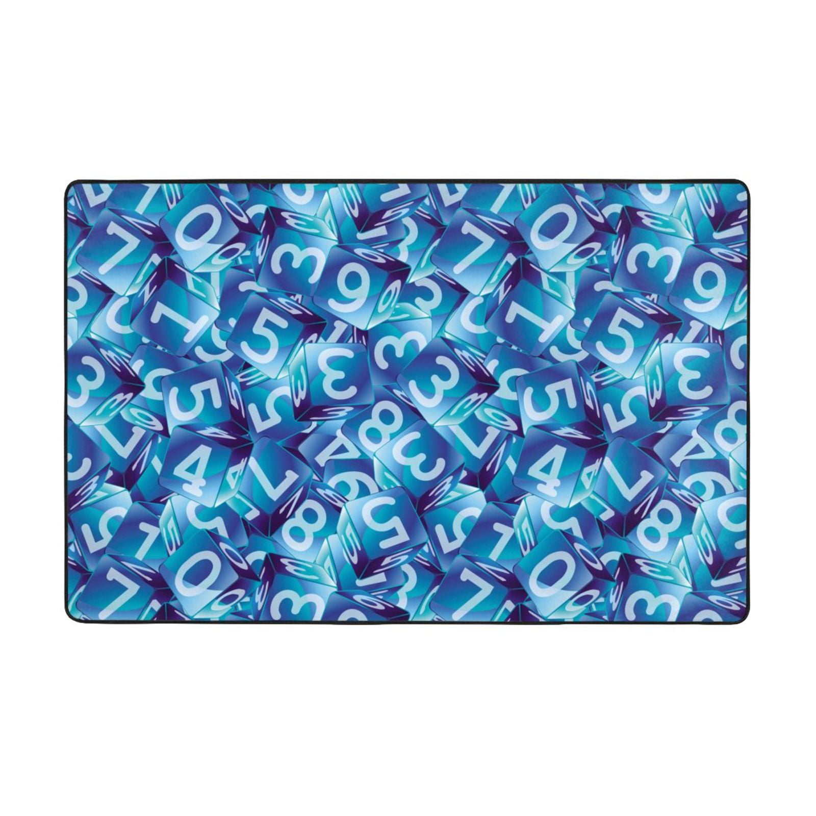 Area Rugs For Living Room Decor - Math Number Dice Print Anti Slip ...