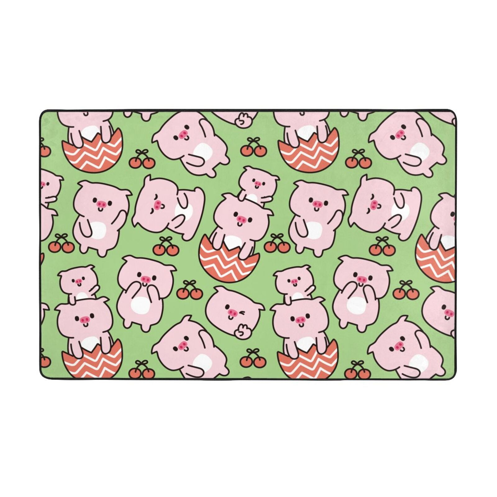 Area Rugs For Living Room Decor - Parent-Child Cute Pig Pink Anti Slip ...