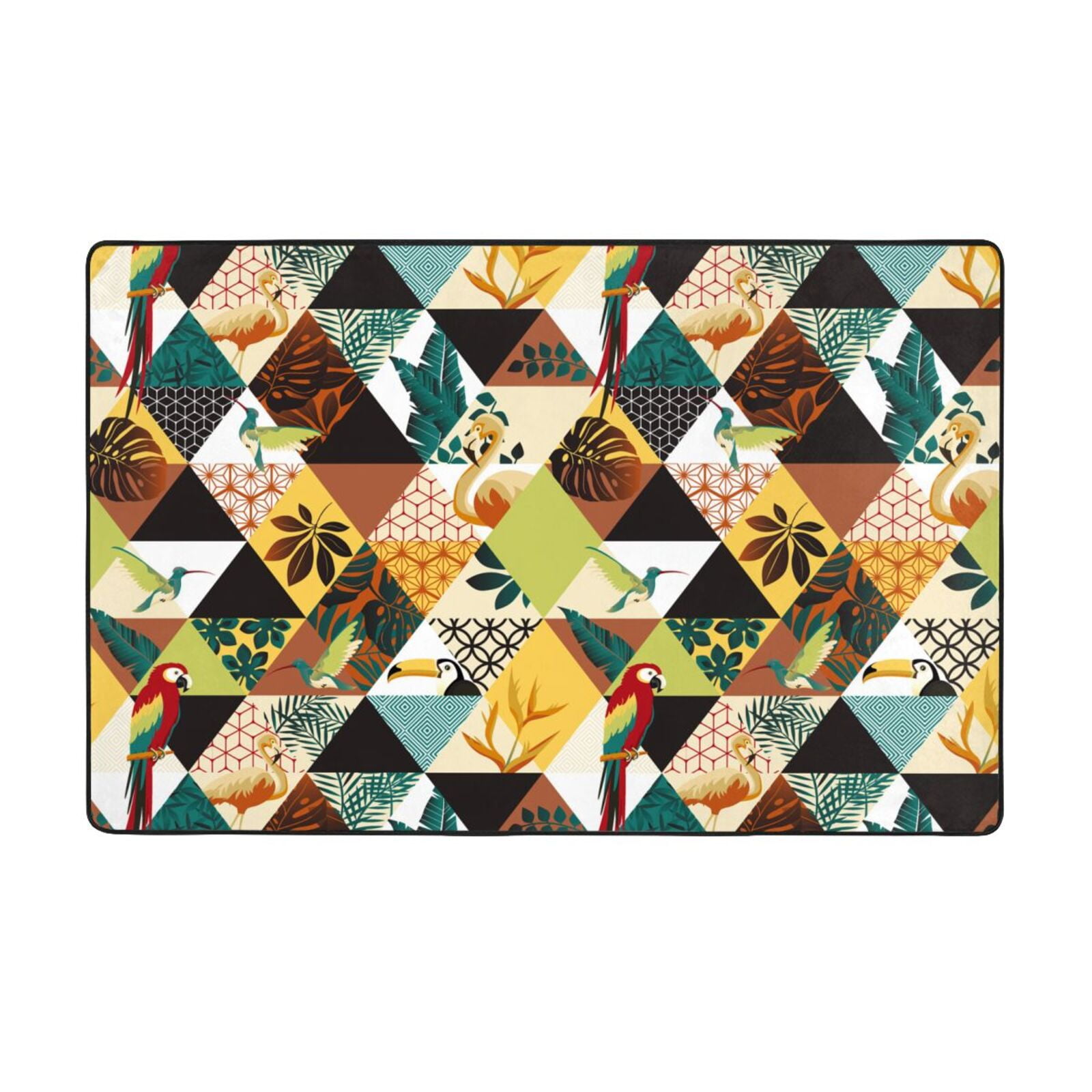Area Rugs For Living Room Decor - Tropical Parrot Flamingo Bird Anti ...