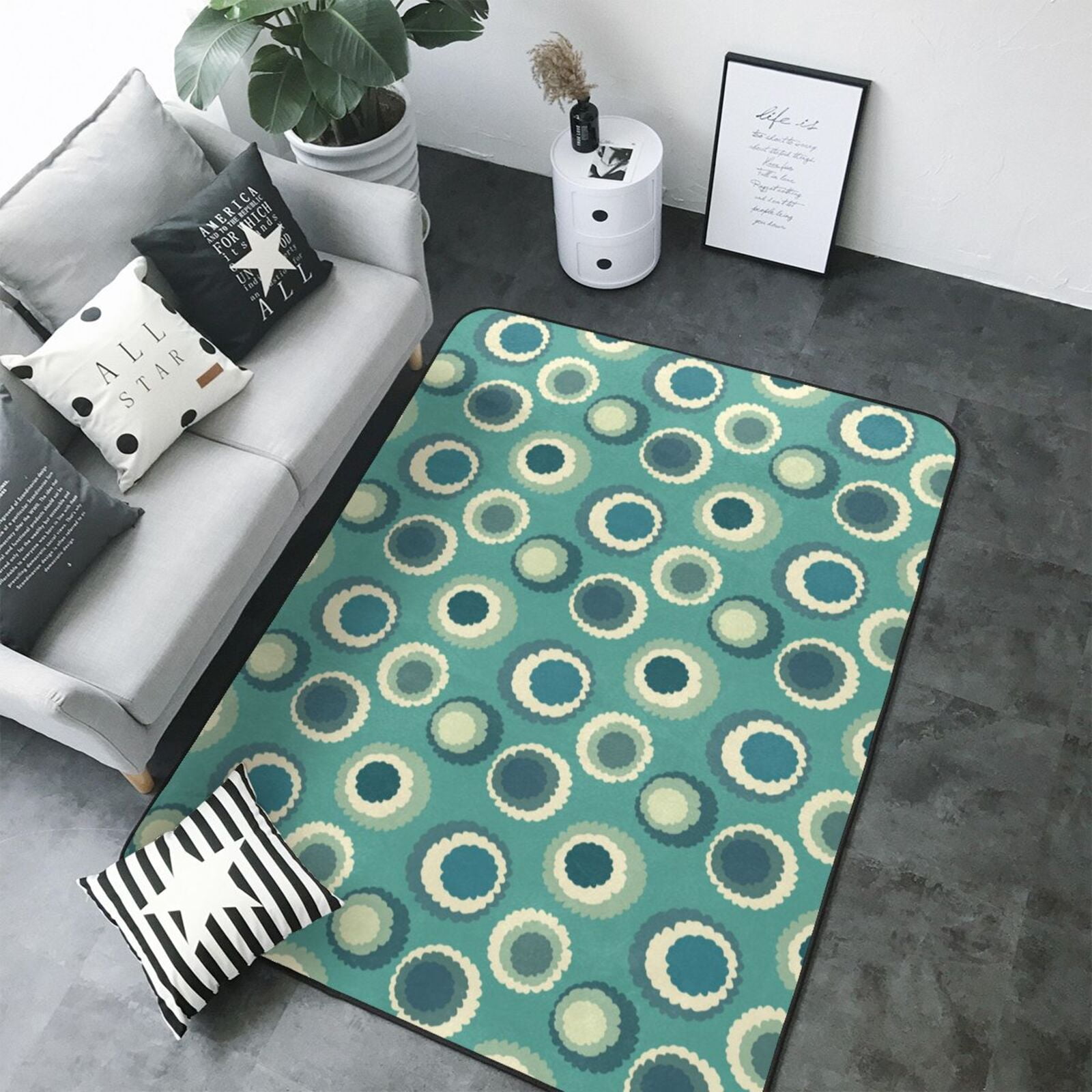 Area Rugs For Living Room Decor - abstractly geometric dot Anti Slip ...