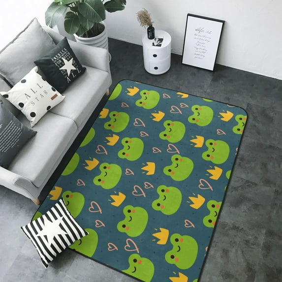 Area Rugs For Living Room Decor - cartoon frog heart cute Anti Slip ...