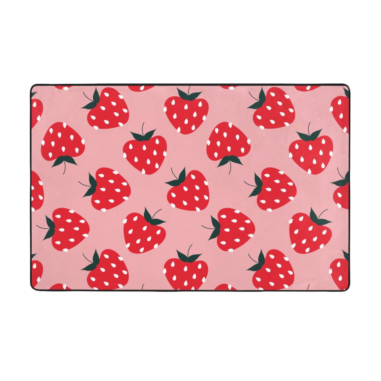 Area Rugs For Living Room Decor - cartoon strawberries print Anti Slip ...