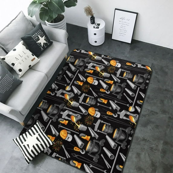 Area Rugs For Living Room Decor - construction tools Anti Slip Throw ...