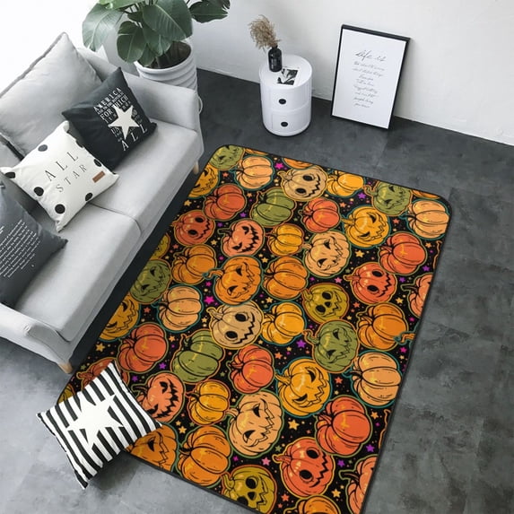 Area Rugs For Living Room Decor - funny halloween pumpkin Soft Anti ...