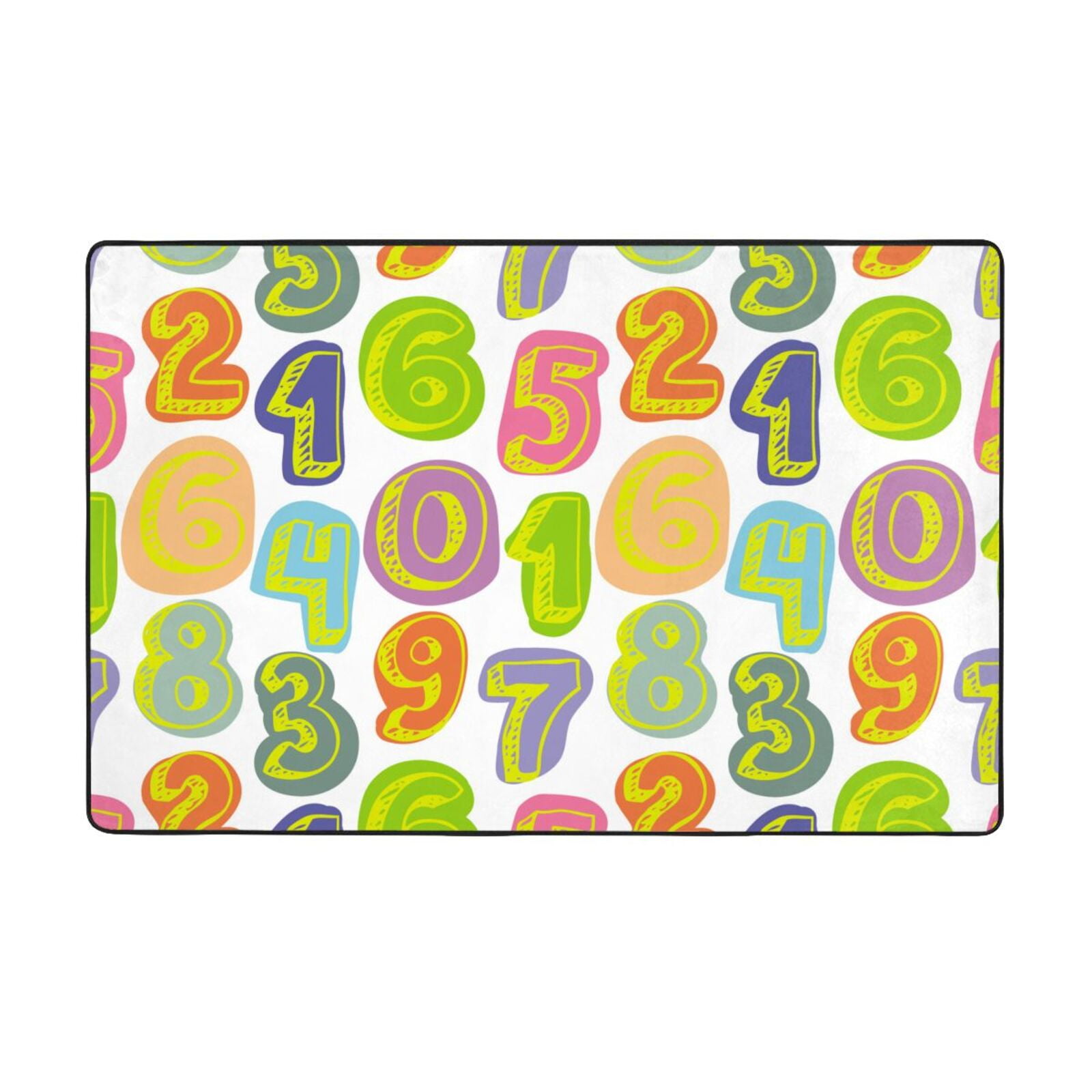 Area Rugs For Living Room Decor - number Print colorful Anti Slip Throw ...