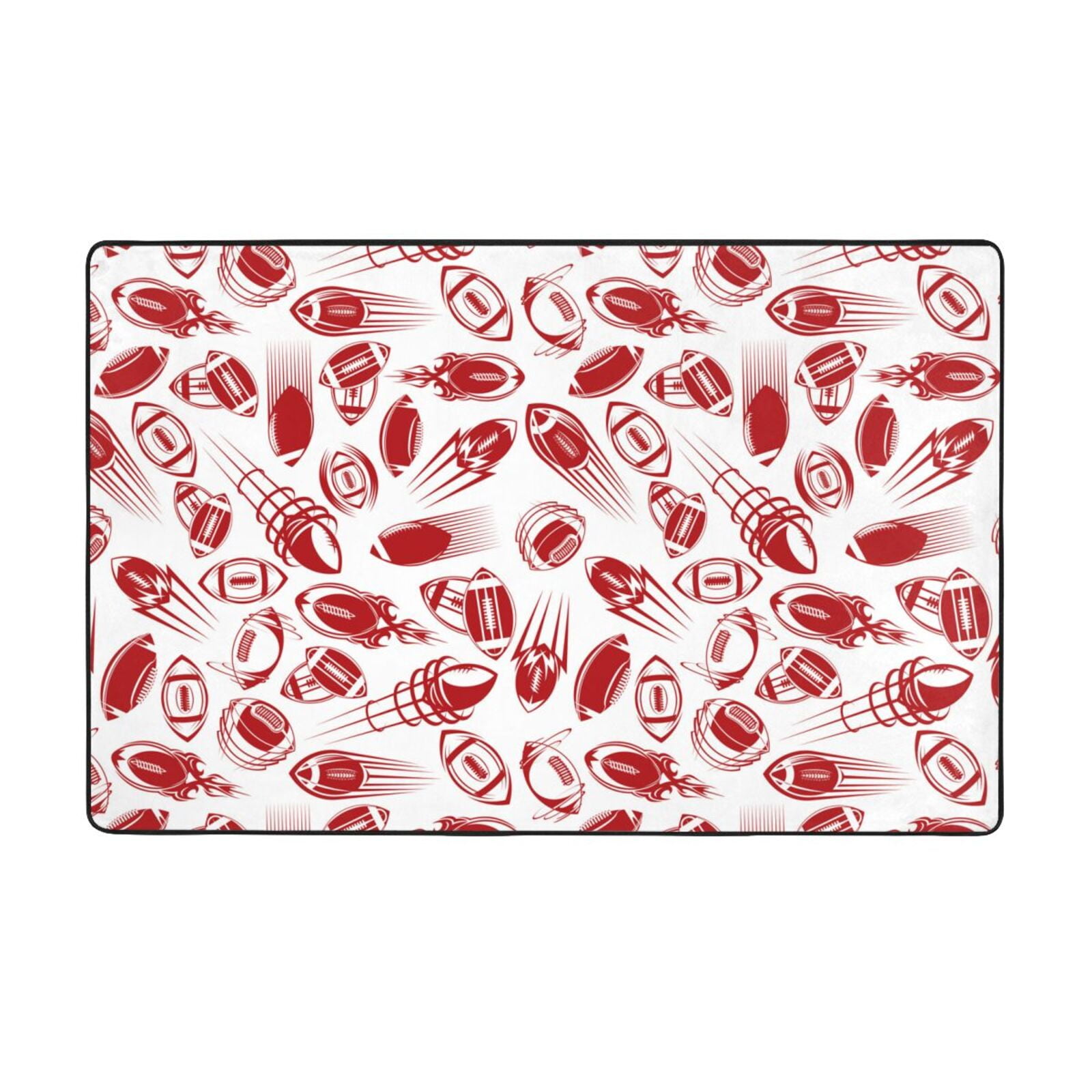 Area Rugs For Living Room Decor - red football Anti Slip Throw Washable ...