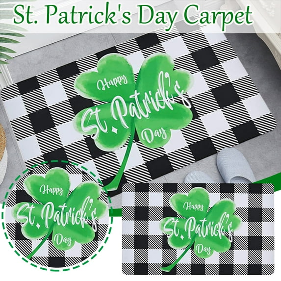 Area Rugs,Happy St. Patrick's Day Indoor Outdoor Door Mat Profile ...