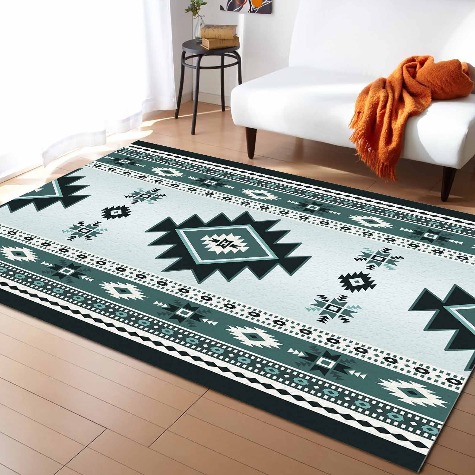 Area Rugs Indoor Non-Slip Rectangle Rug 2.7x5 Ft Aztec Southwest Wind ...