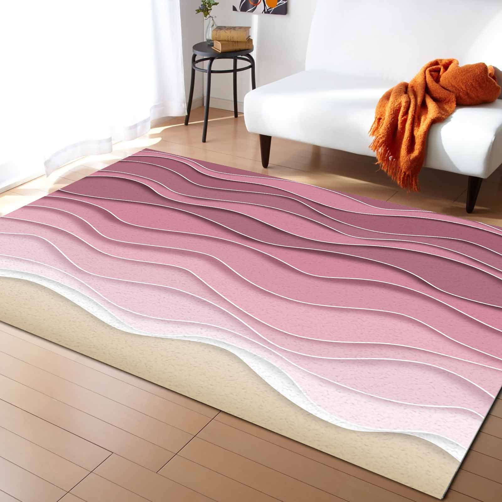 Area Rugs Indoor Non-Slip Rectangle Rug 2.7x5 Ft Ocean Waves Abstract ...