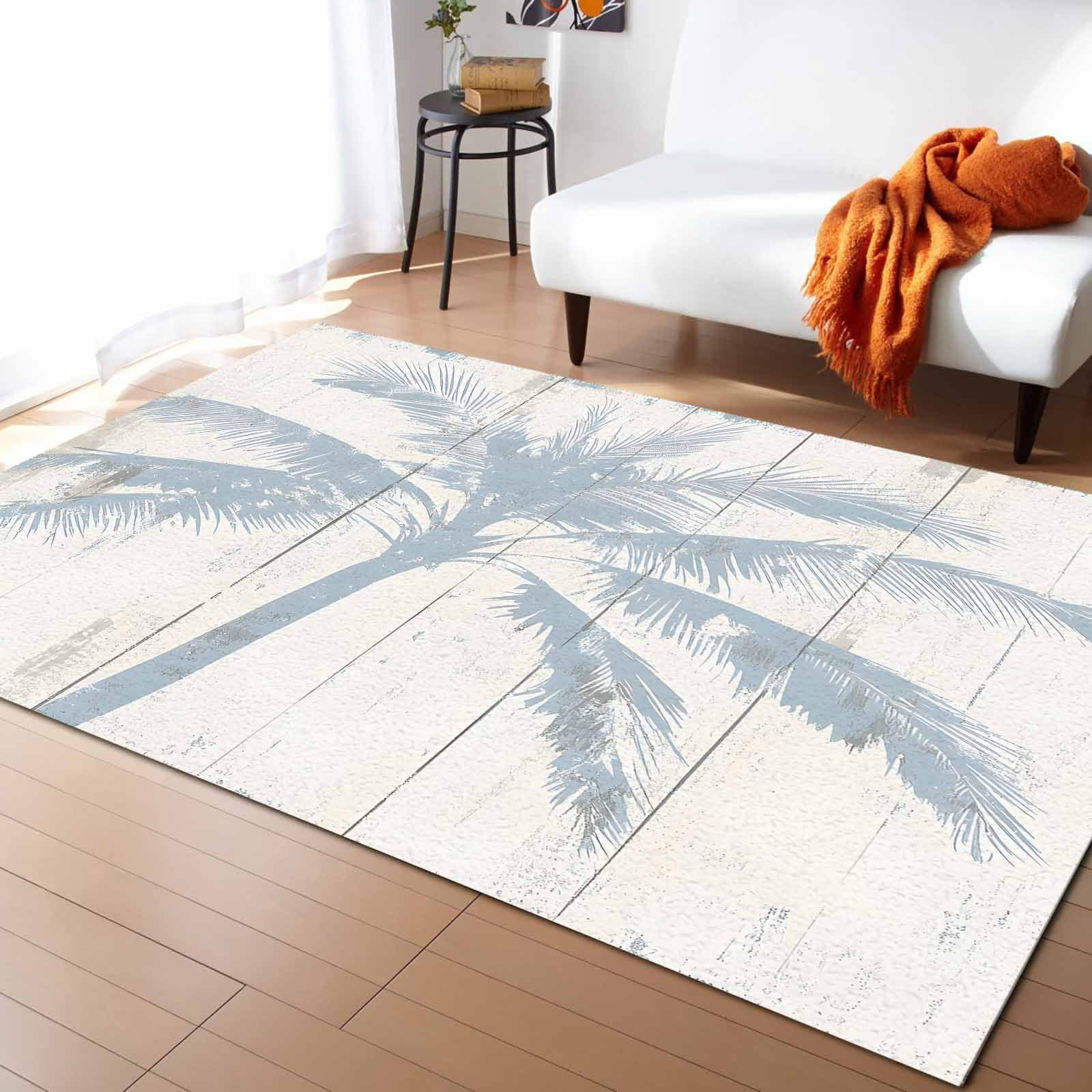Area Rugs Indoor Non-Slip Rectangle Rug 2.7x5 Ft Summer Blue Coconut ...