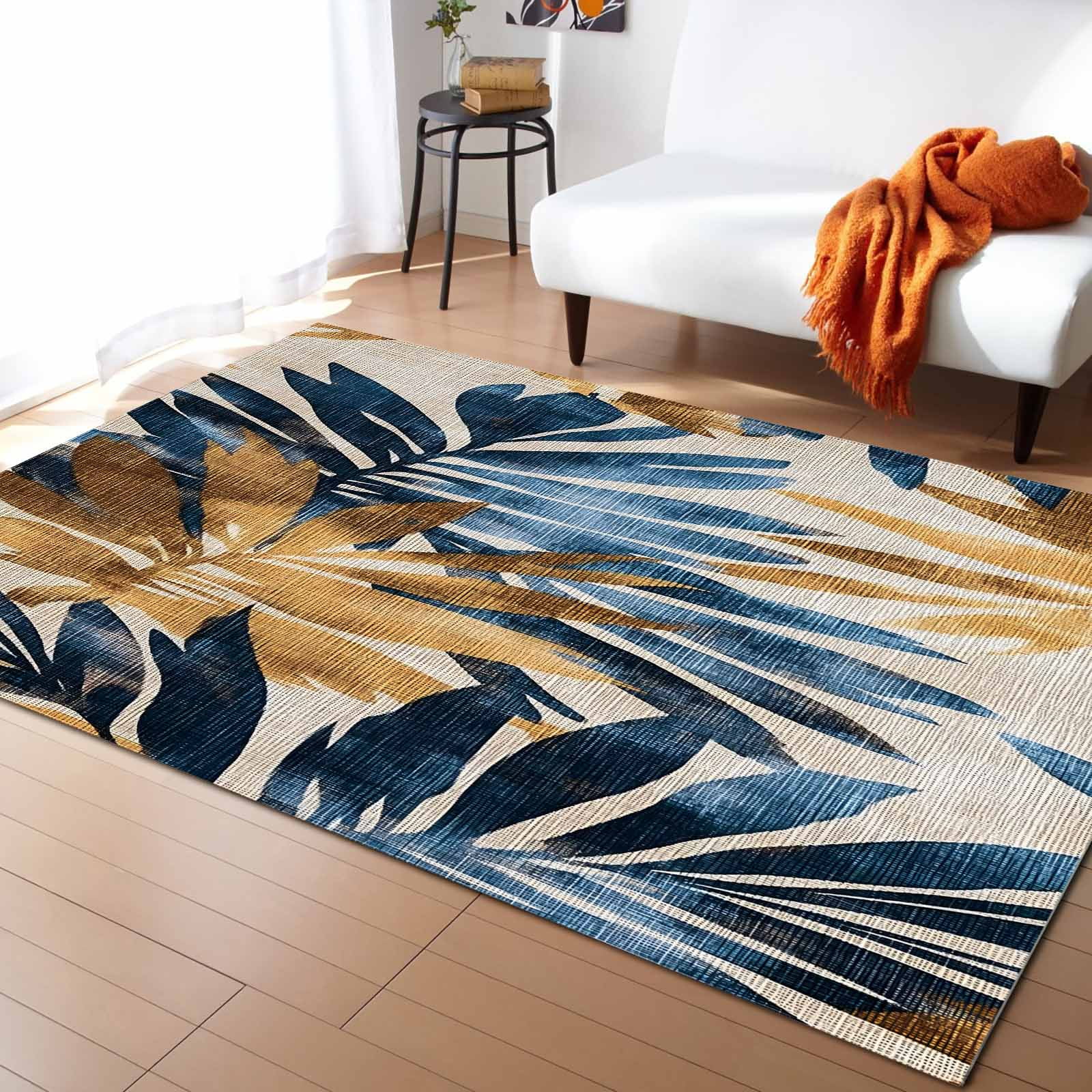 Area Rugs Indoor Non-Slip Rectangle Rug 2.7x5 Ft Vintage Style Abstract ...