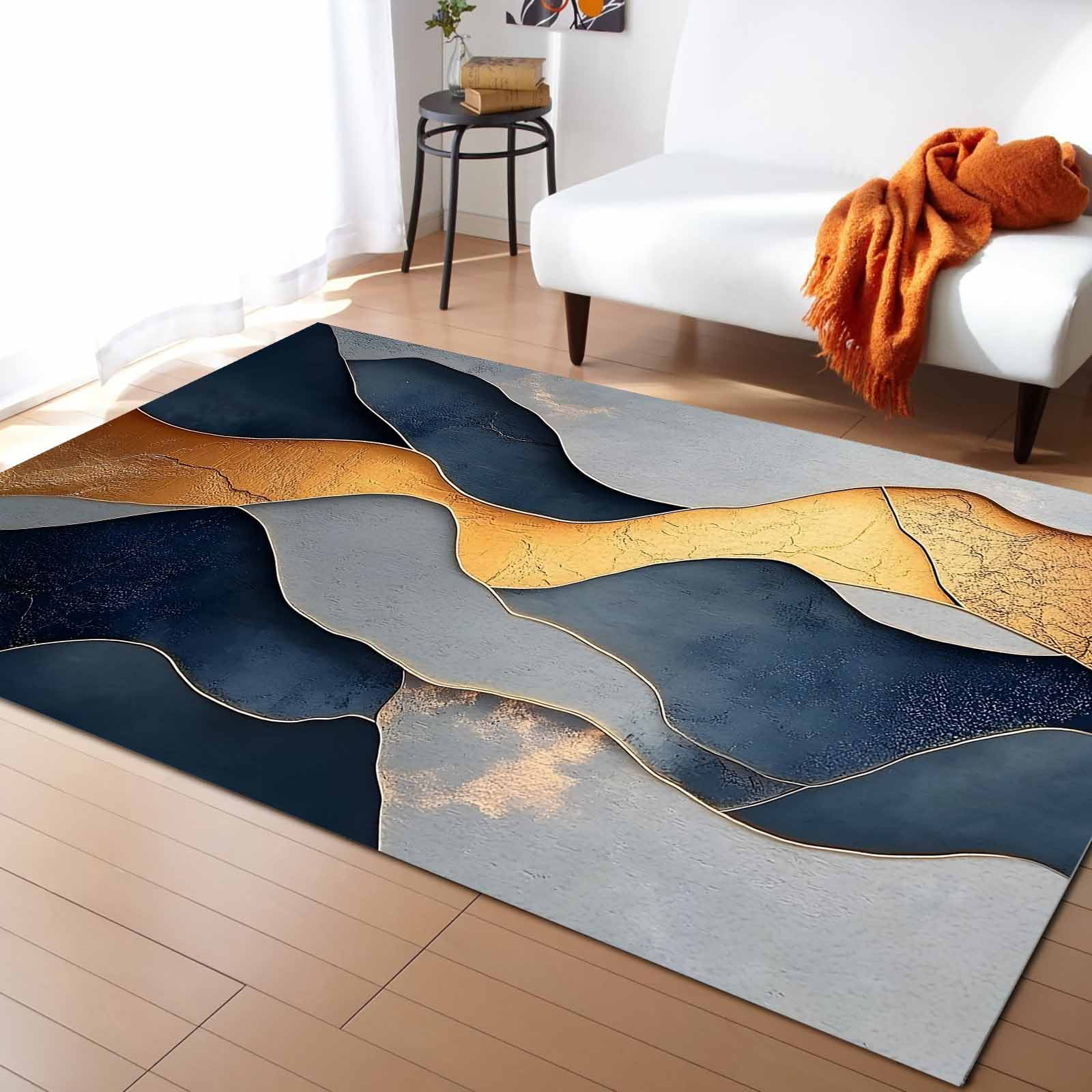 Area Rugs Indoor Non-Slip Rectangle Rug 2x3 Ft Abstract Impressionist ...