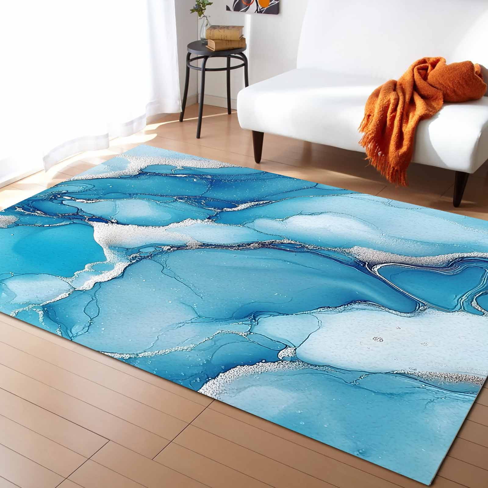 Area Rugs Indoor Non-Slip Rectangle Rug 2x3 Ft Abstract Marble Texture ...