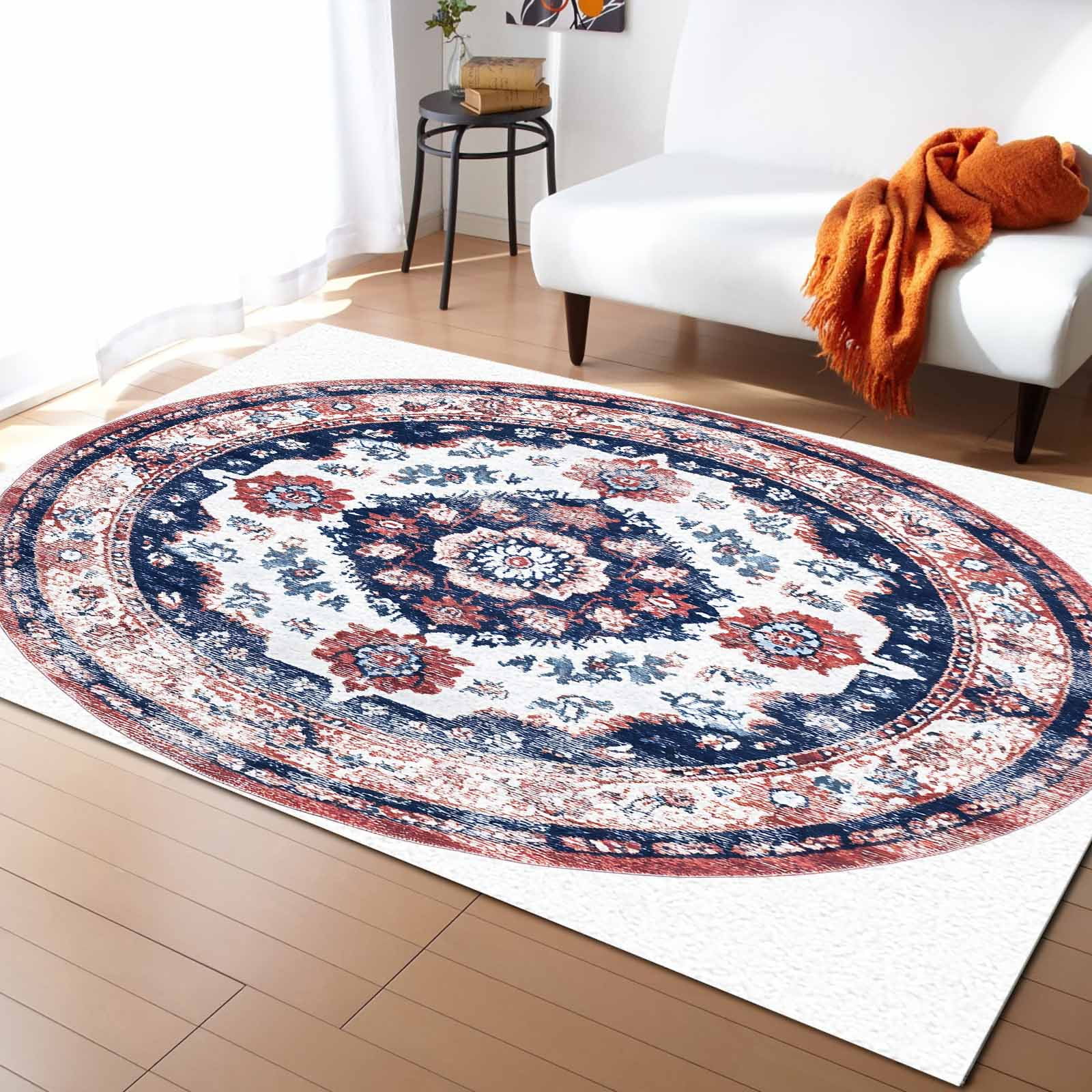 Area Rugs Indoor Non-Slip Rectangle Rug 2x3 Ft Boho Floral Retro Rug ...