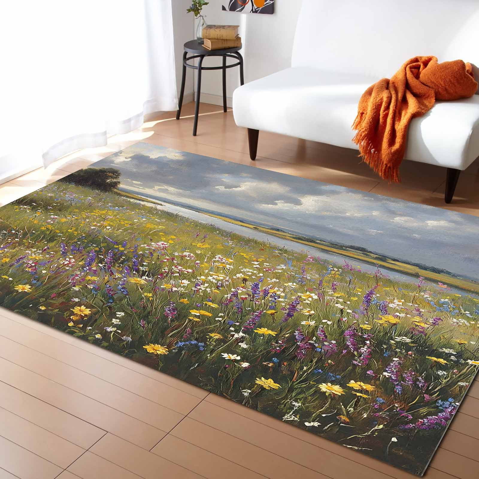 Area Rugs Indoor Non-Slip Rectangle Rug 2x3 Ft Modern Oil Painting ...