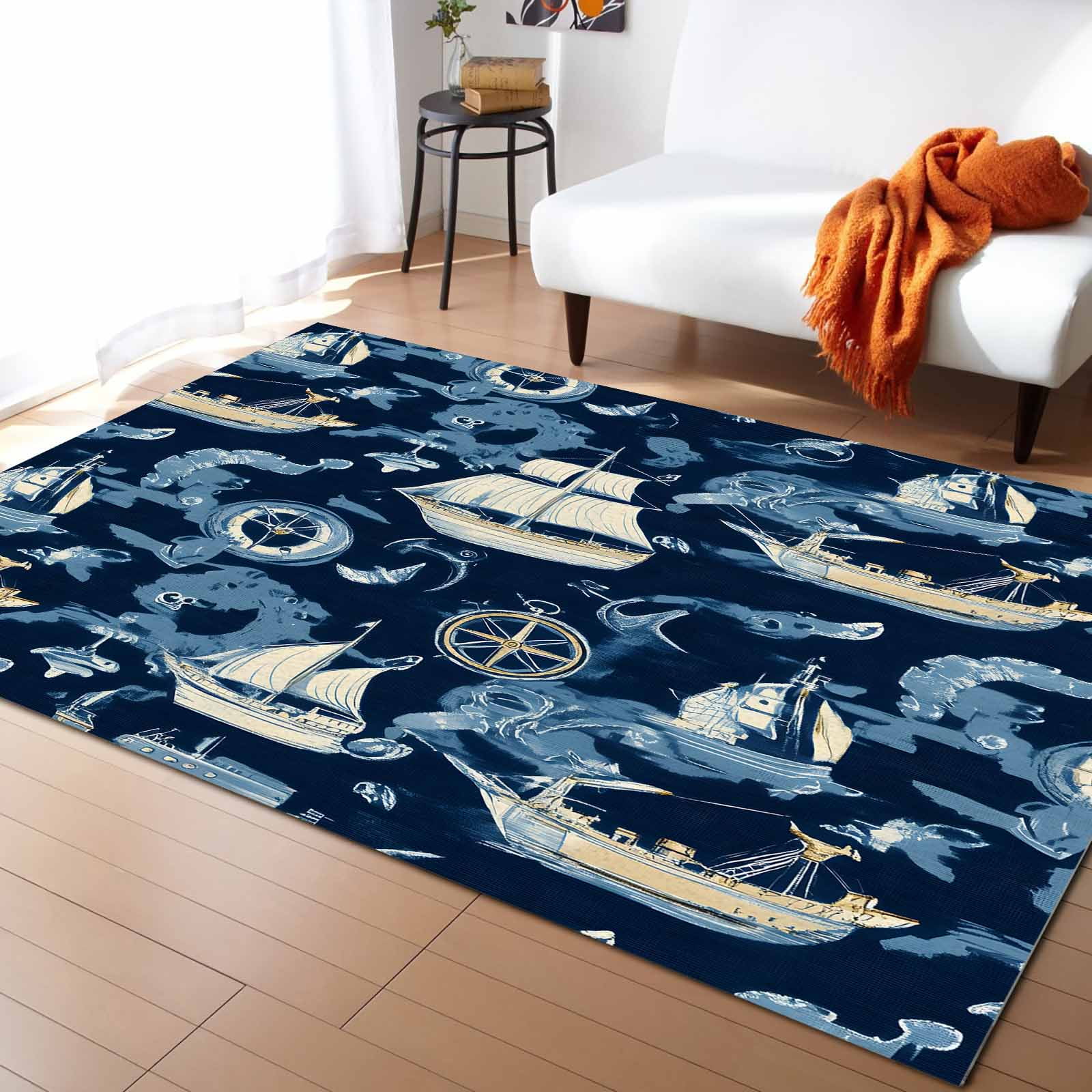 Area Rugs Indoor Non-Slip Rectangle Rug 2x3 Ft Ocean Boat Sailing Boat ...