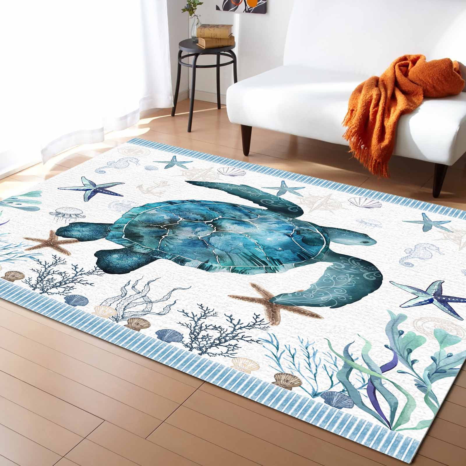 Area Rugs Indoor Non-Slip Rectangle Rug 2x3 Ft Ocean Sea Turtle ...