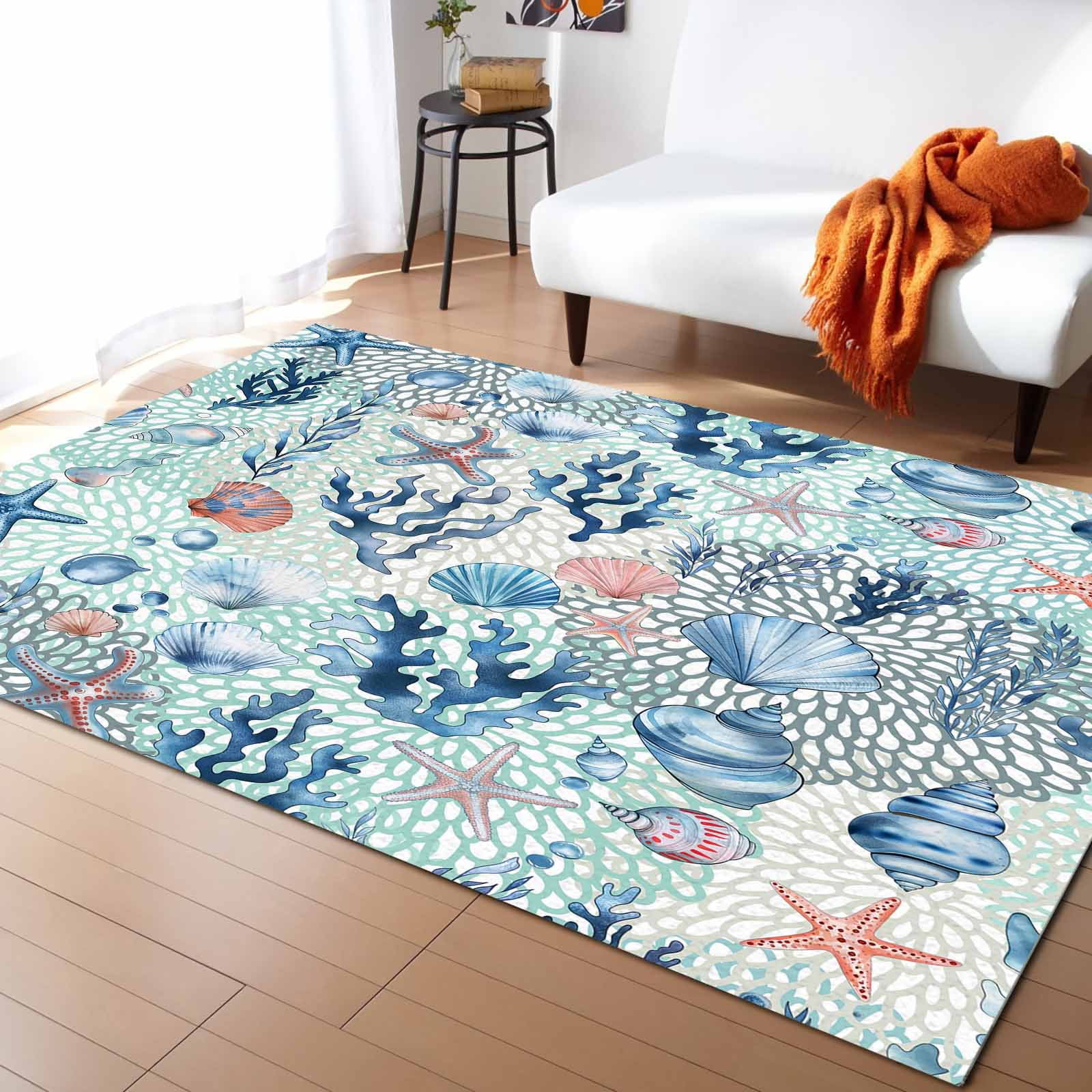 Area Rugs Indoor Non-Slip Rectangle Rug 2x3 Ft Summer Blue Ocean ...