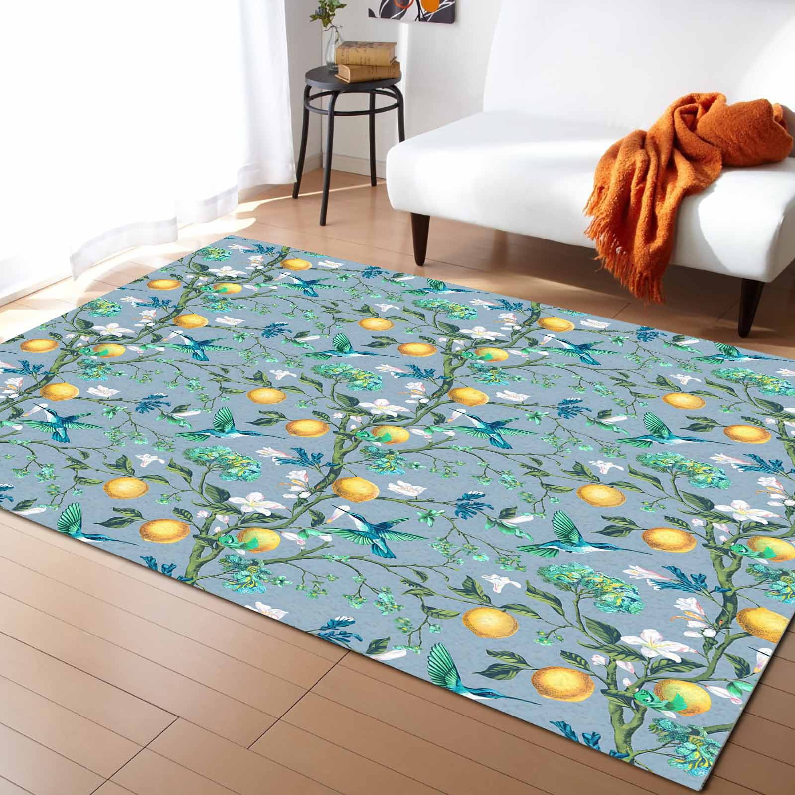 Area Rugs Indoor Non-Slip Rectangle Rug 2x3 Ft Summer Lemon Green ...