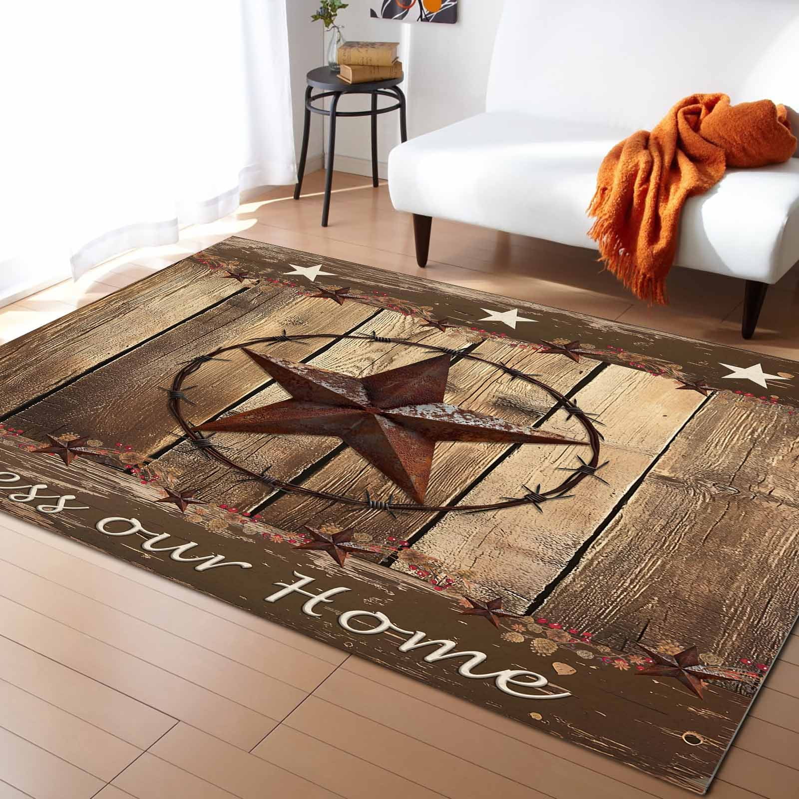 Area Rugs Indoor Non-Slip Rectangle Rug 2x3 Ft Vintage Western Country ...