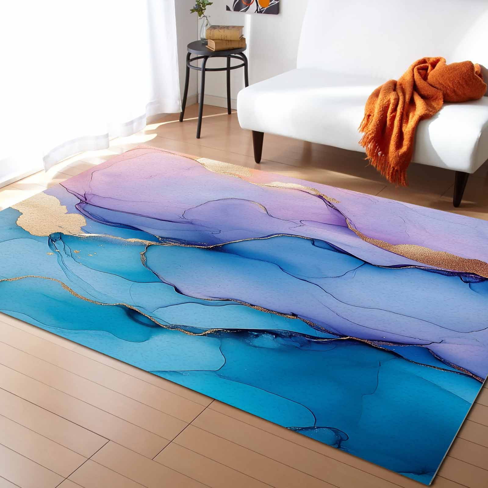 Area Rugs Indoor Non-Slip Rectangle Rug 4x6 Ft Abstract Impressionist ...