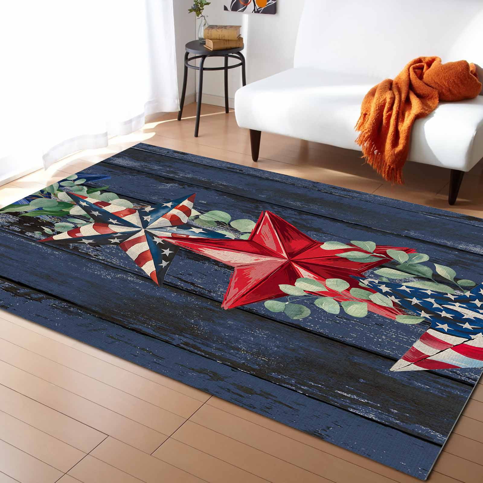 Area Rugs Indoor Non-Slip Rectangle Rug 4x6 Ft Independence Day ...