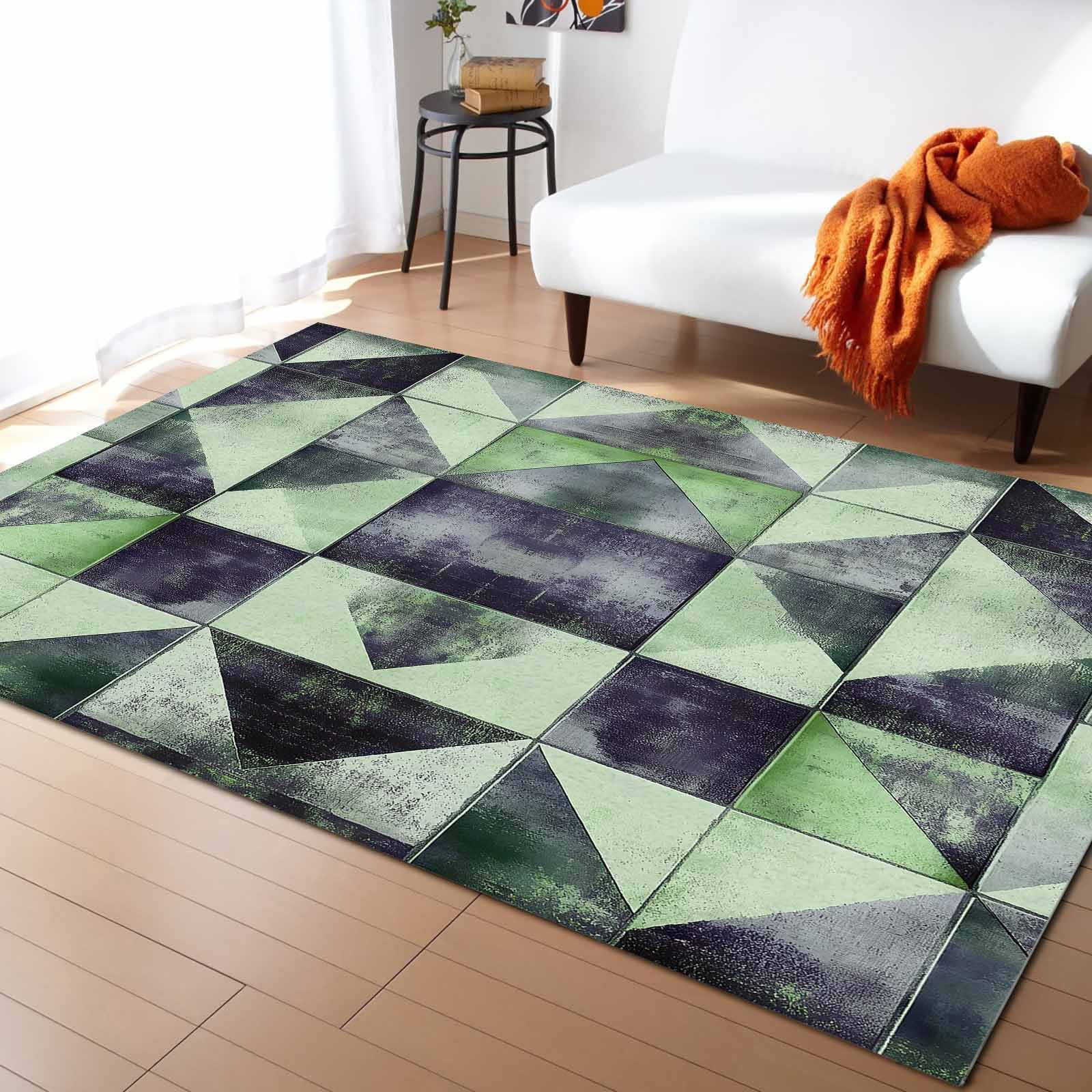 Area Rugs Indoor Non-Slip Rectangle Rug 5x7 Ft Abstract Color Block ...