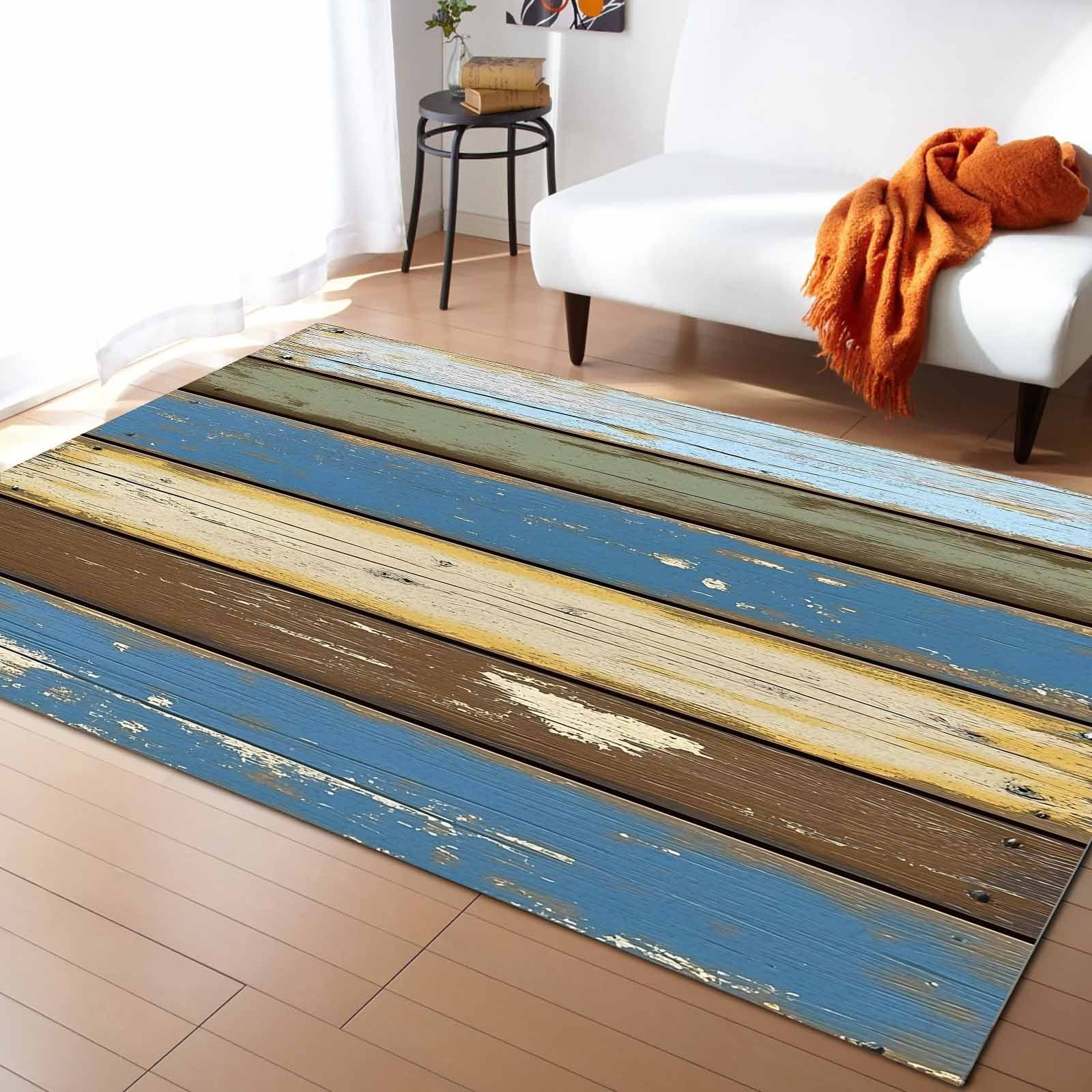 Area Rugs Indoor Non-Slip Rectangle Rug 5x8 Ft Retro Impressionist ...