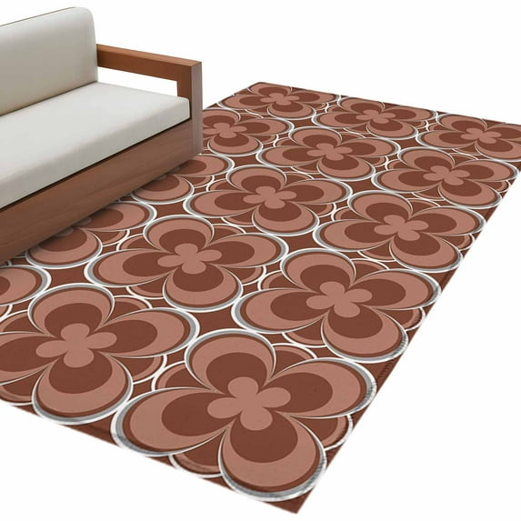 Area Rugs for Living Room 4x6 Ft, Brown Boho Non Slip Area Rugs for ...