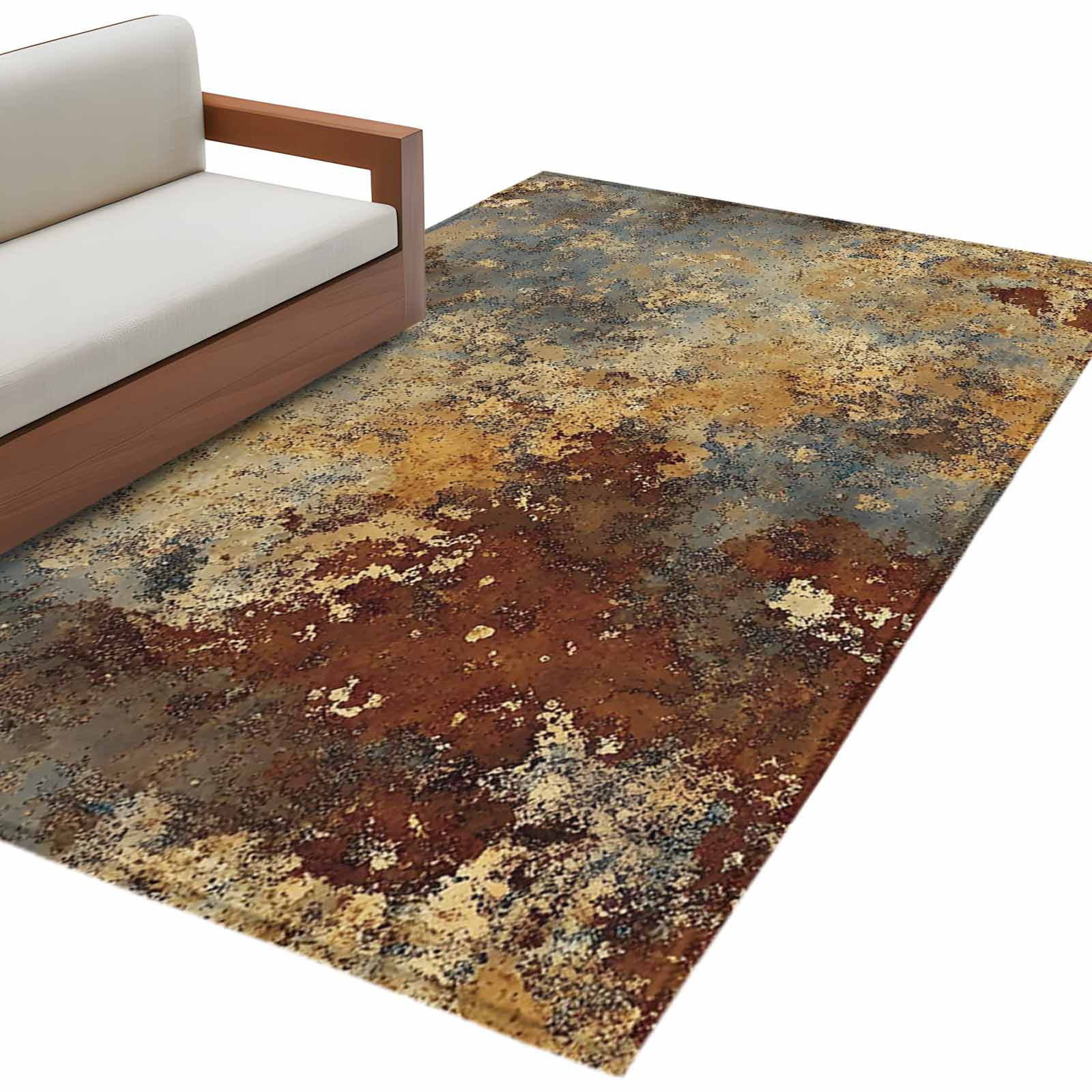 Area Rugs for Living Room 4x6 Ft, Brown Gray Non Slip Area Rugs for ...