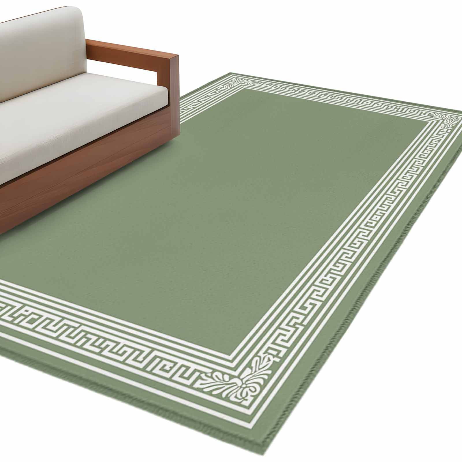 Area Rugs for Living Room 4x6 Ft, Cameo Brown Greek Key Non Slip Area ...