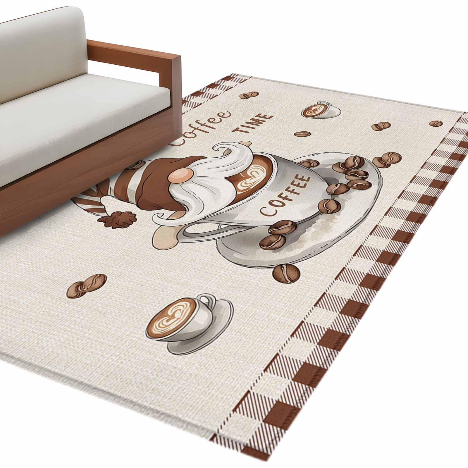 Area Rugs for Living Room 4x6 Ft, Coffee Gnomes Non Slip Area Rugs for ...