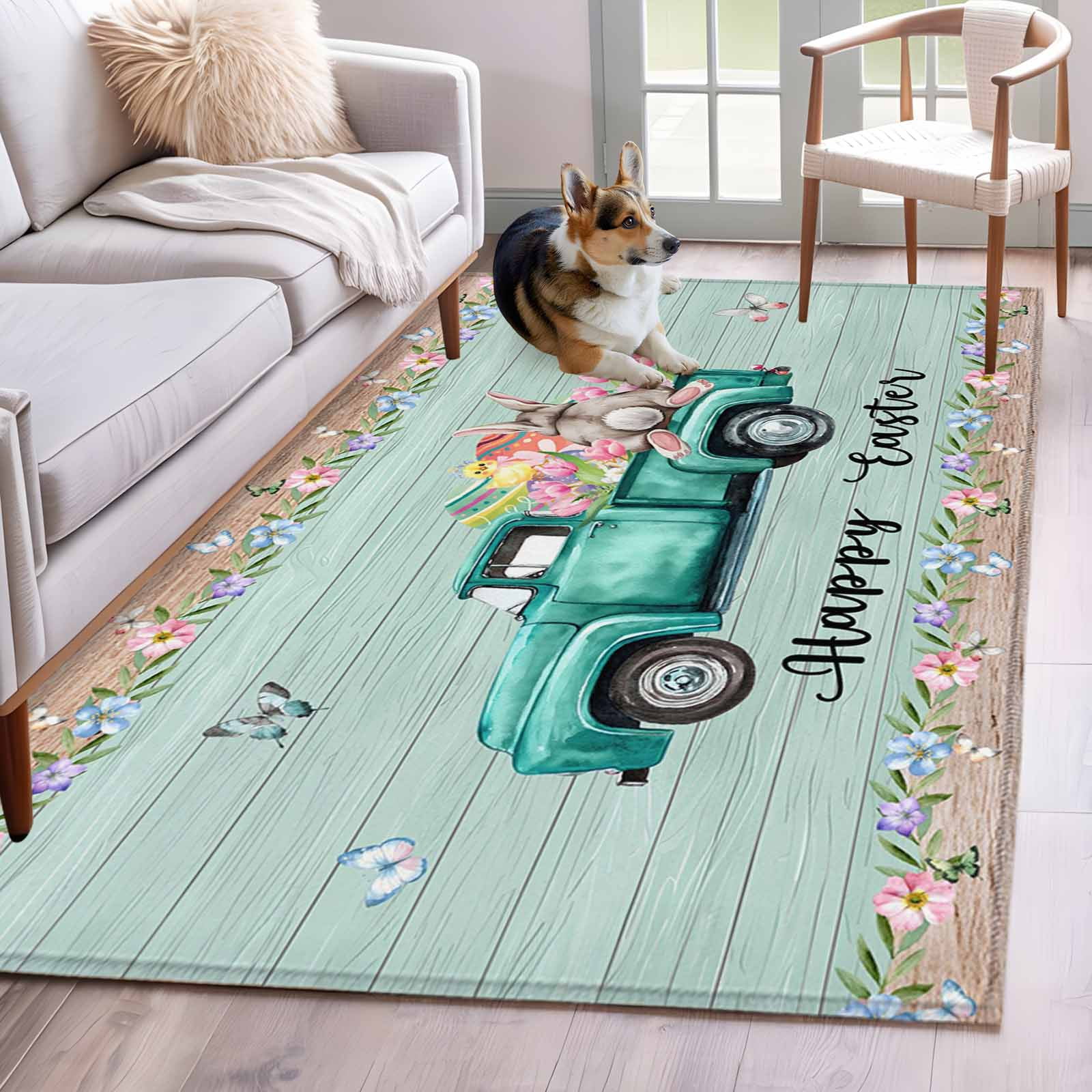 Area Rugs for Living Room 4x6 Ft, Easter Non Slip Area Rugs for Kitchen ...